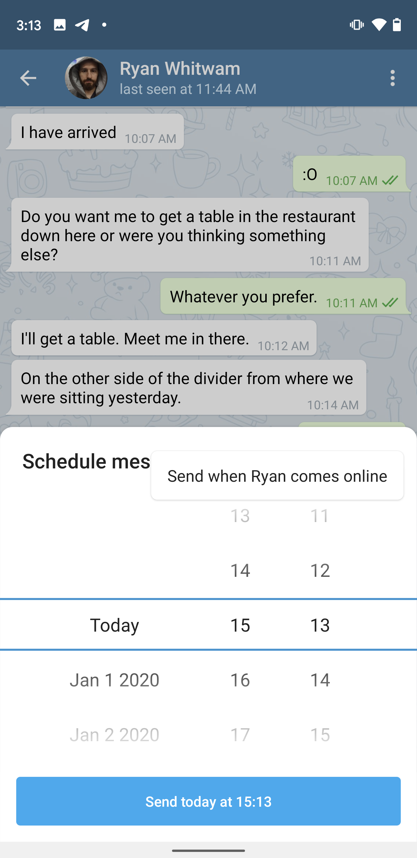 Telegram v5.13 update brings new scheduled message setting, theme ...