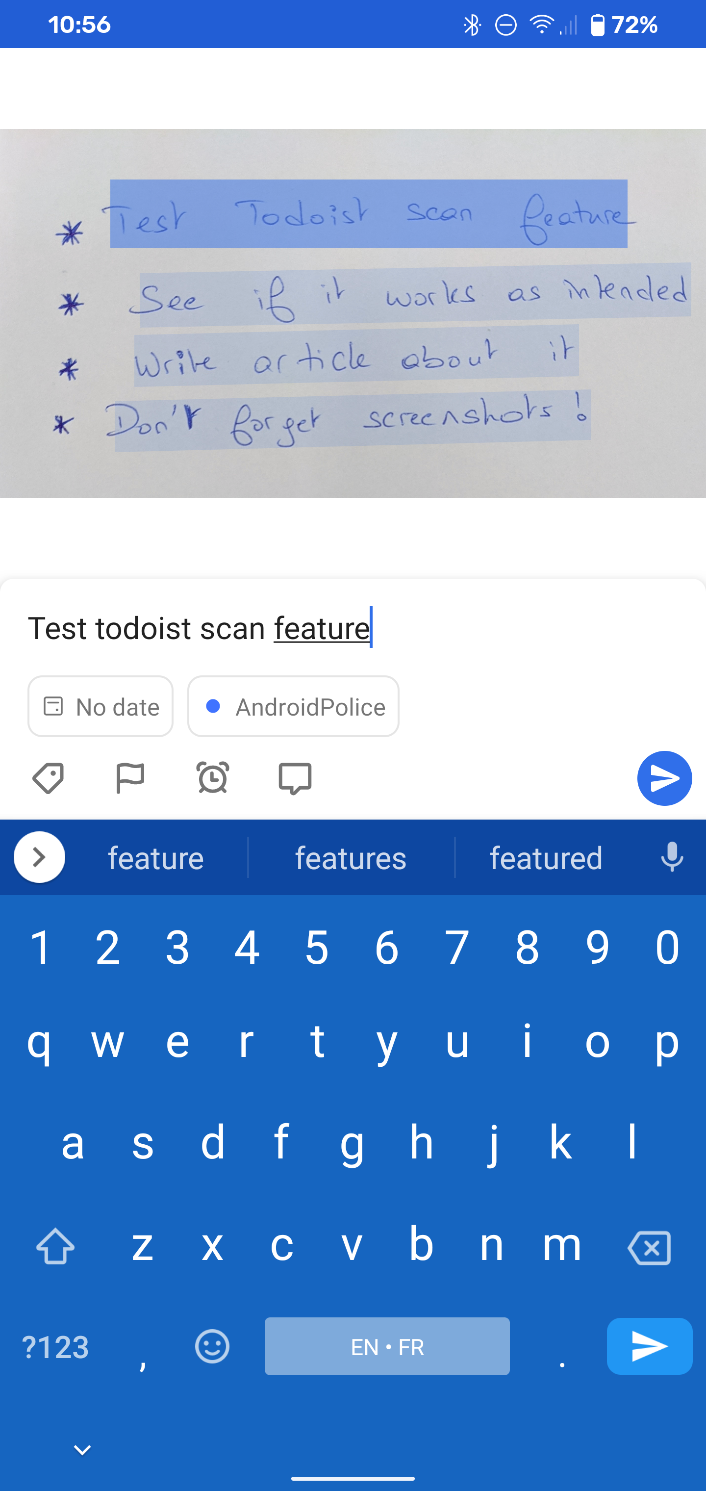 Todoist experiments with hand-written task list scanning, adds auto dark theme switching