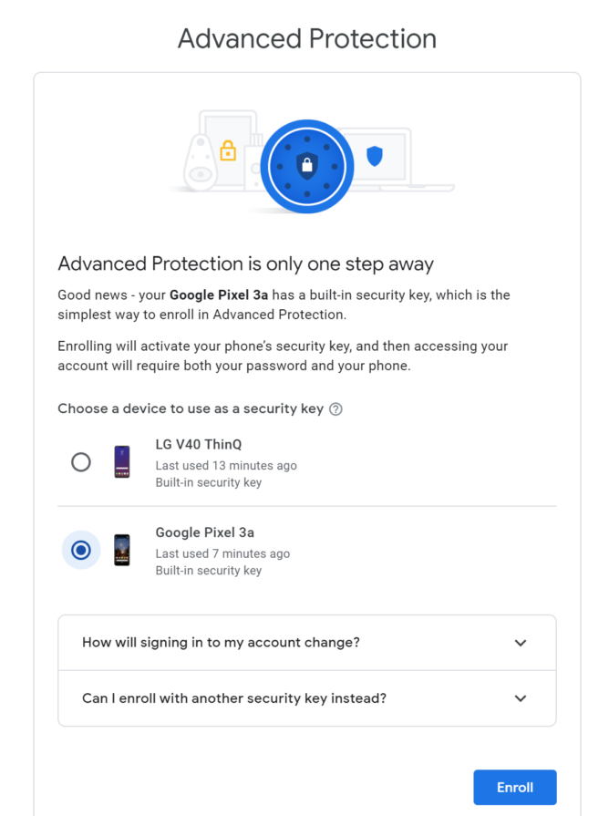 You can now enroll in Google's Advanced Protection Program using just ...