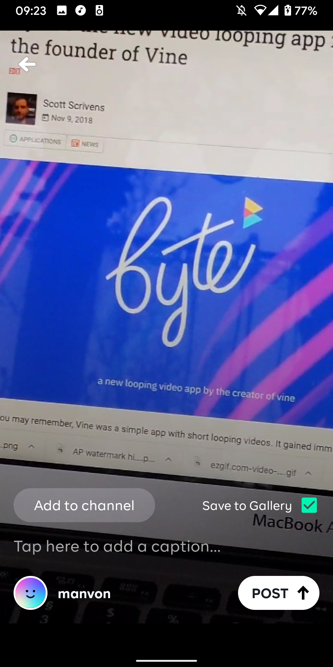 Vine's successor Byte is now out on the Play Store