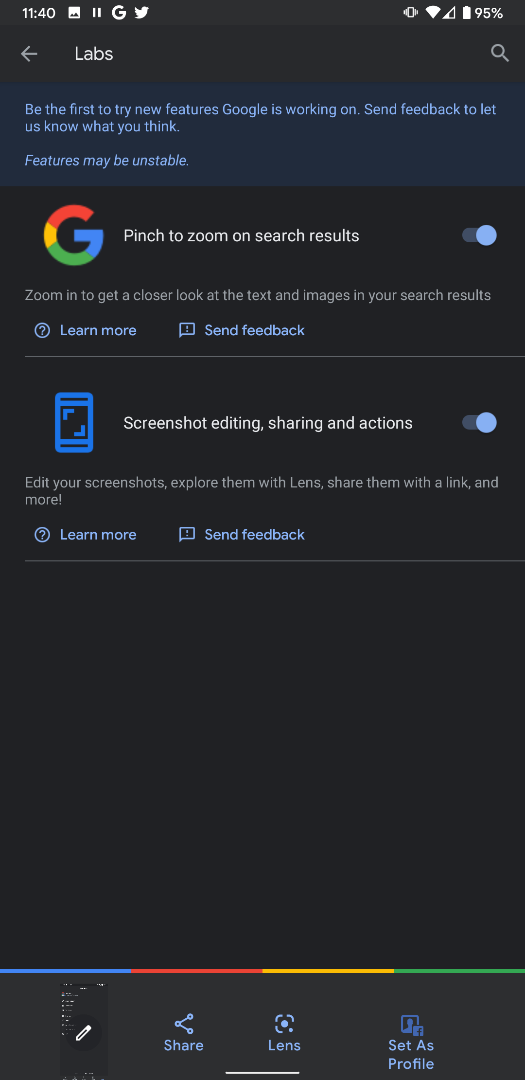 Labs in Google app now available for many, lets users try experimental ...