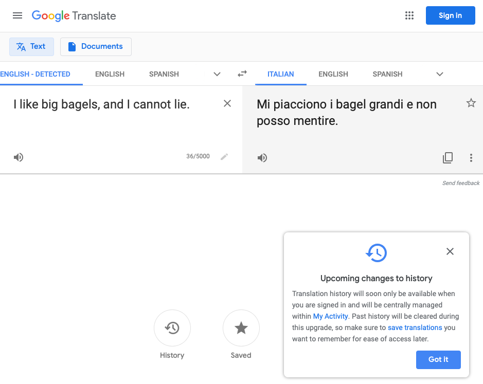 Google Translate history will soon be saved to your Google account