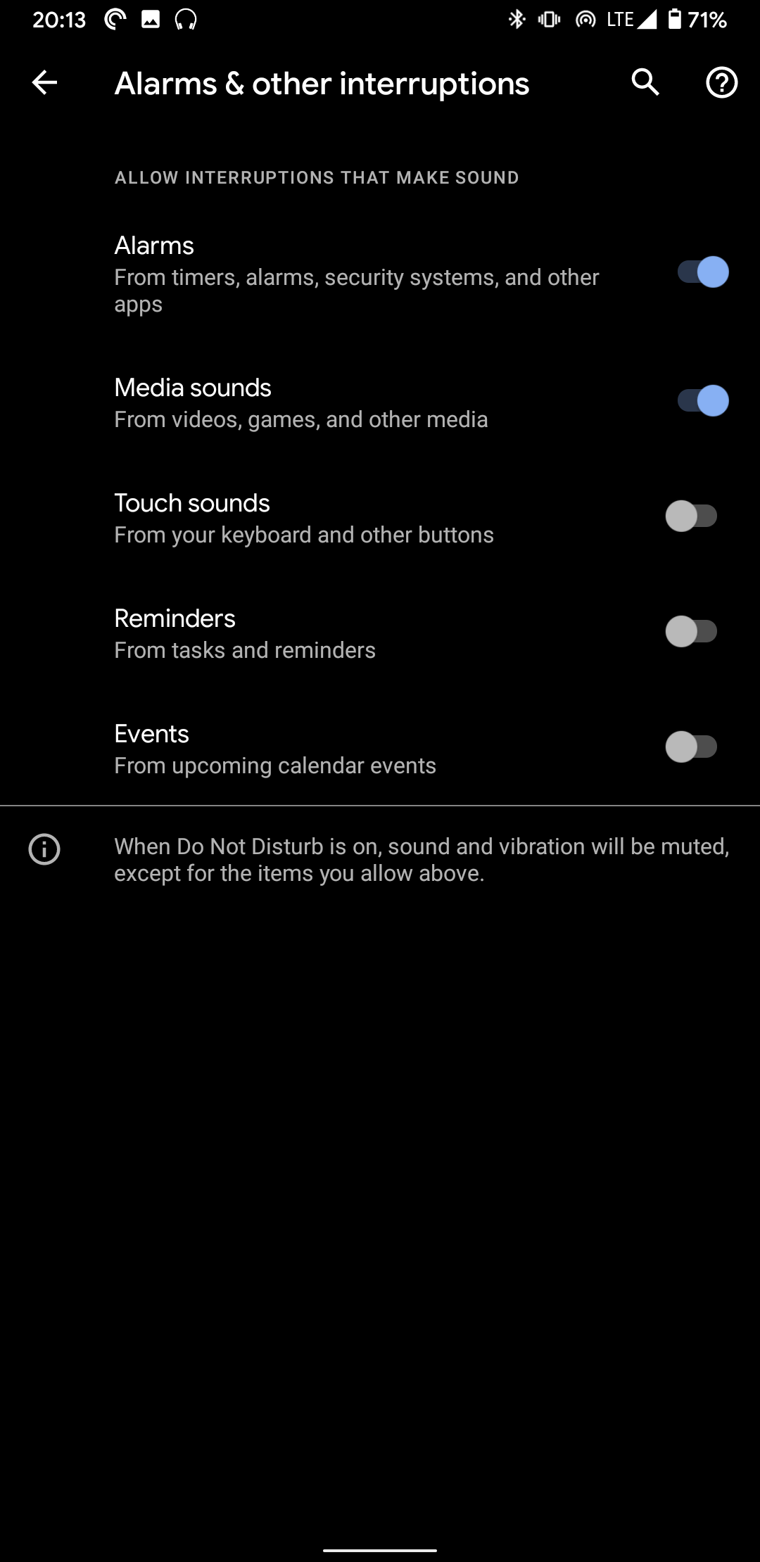 Android 11 reorganizes everything in the Do Not Disturb settings menu