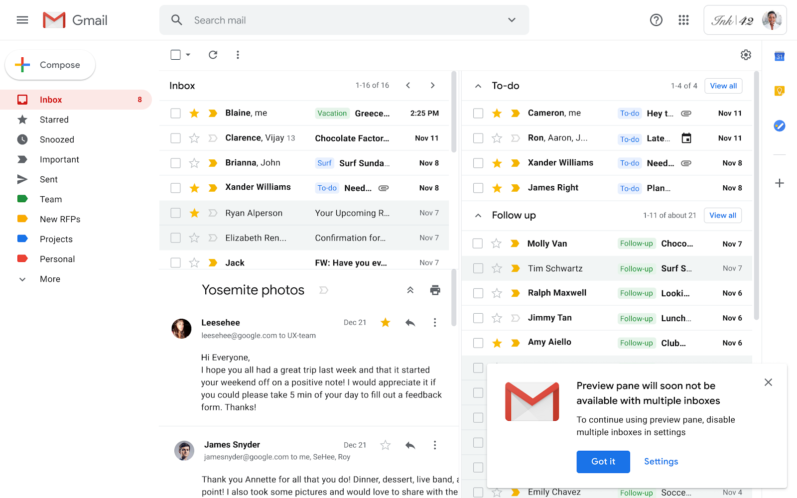 Gmail improves multiple inboxes with independent scrolling and a ...