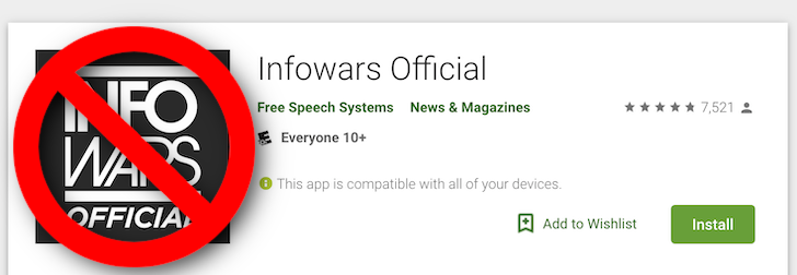 Alex Jones's Infowars app has been kicked out of the Play Store for ...