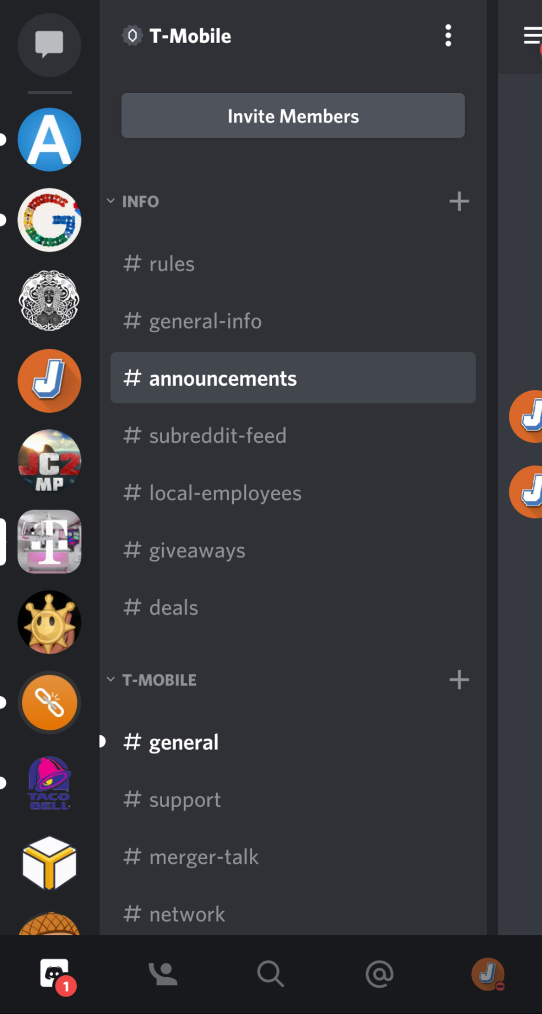 Discord app adds bottom navigation bar in server-side test