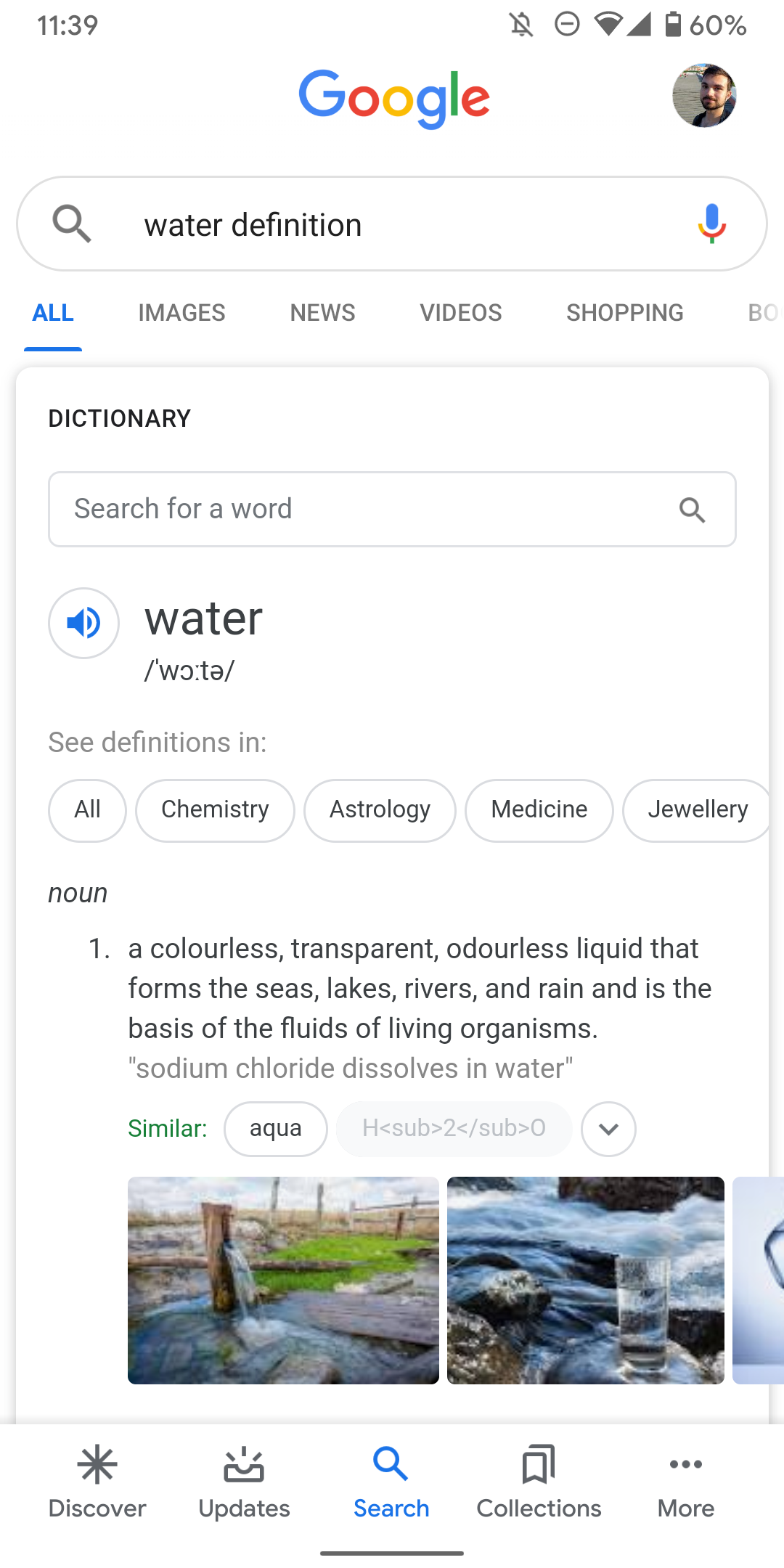 Google Search dictionary results can now be filtered by topic