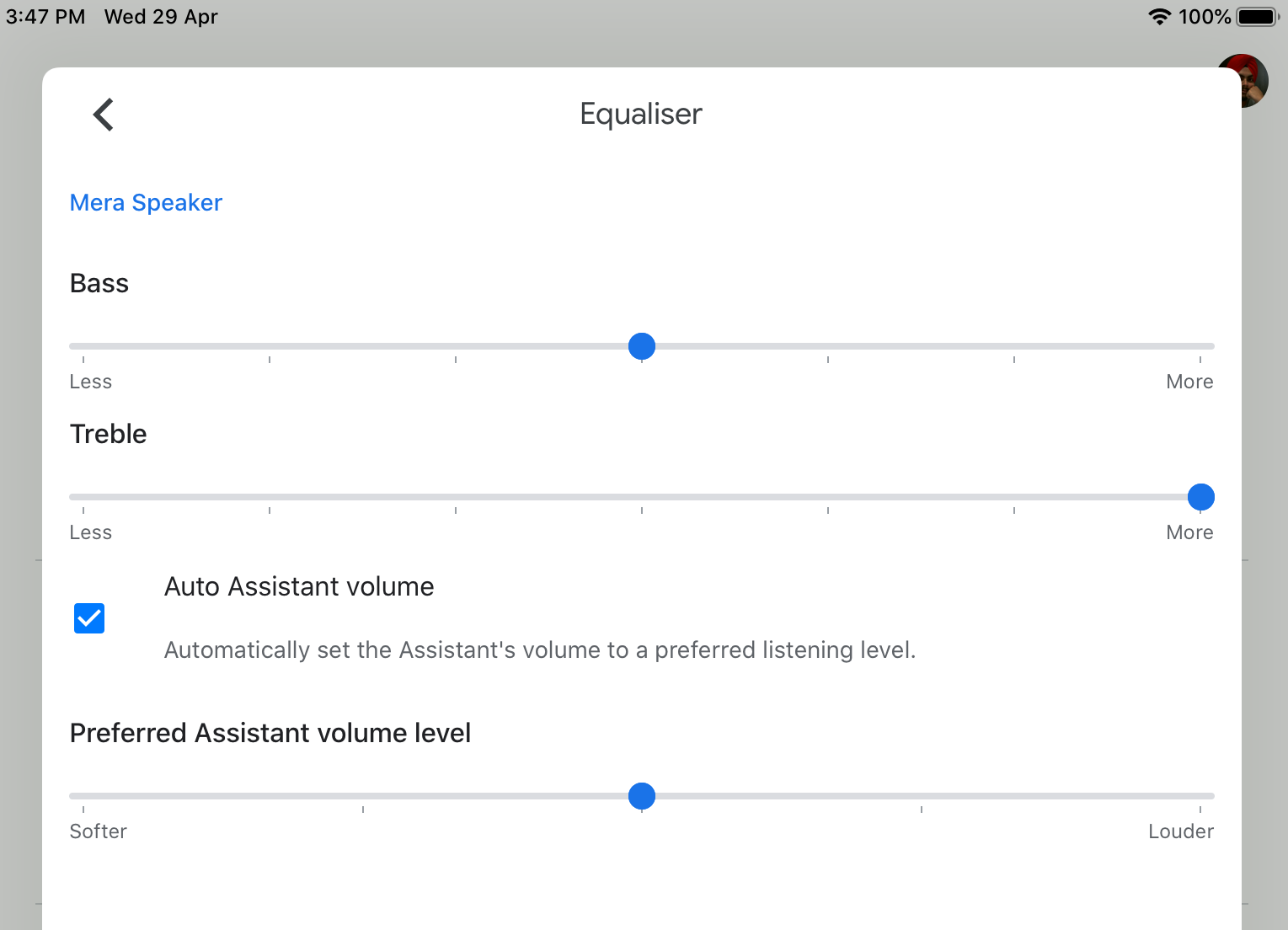 Google Home testing separate Assistant voice volume setting