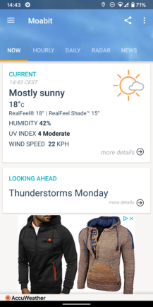 Latest AccuWeather beta brings back persistent notification and a widget
