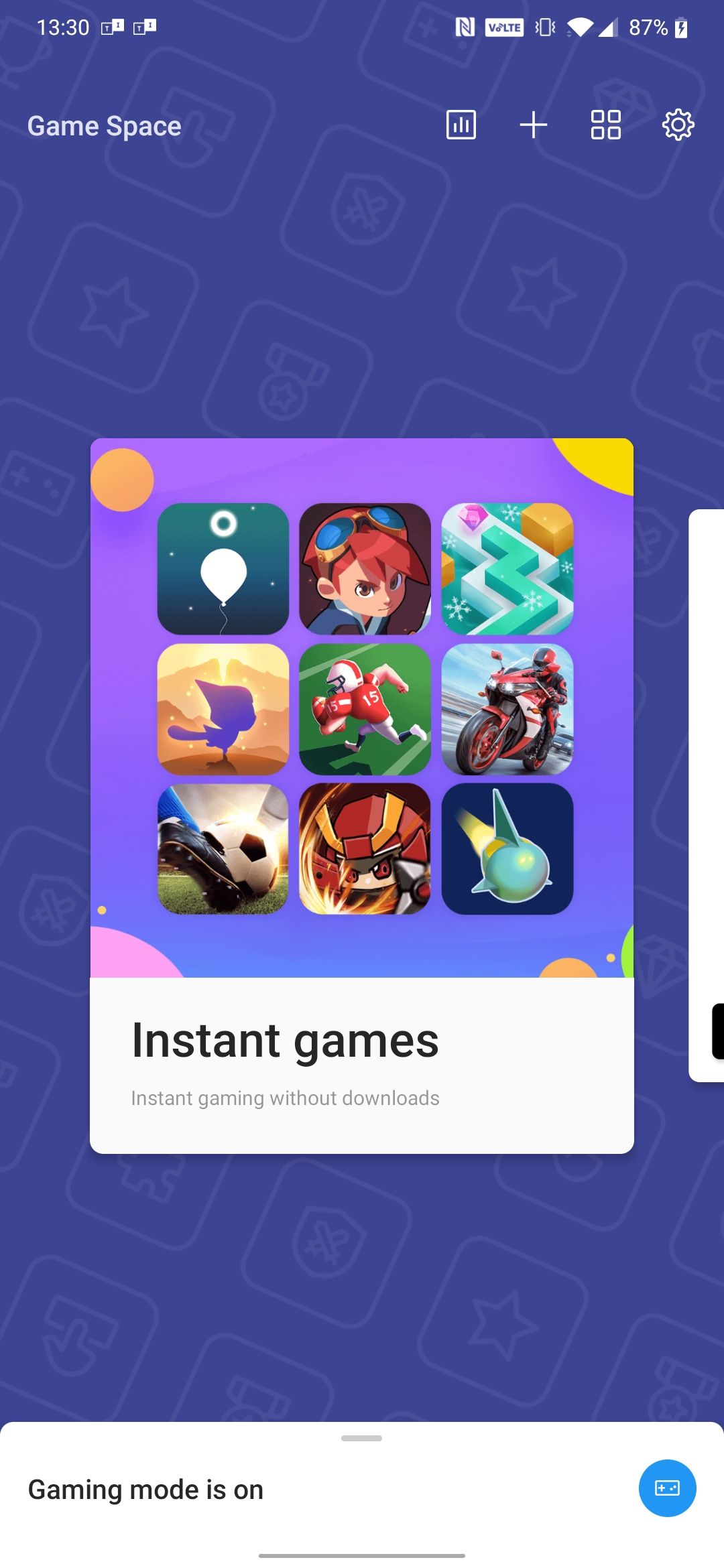 OnePlus Game Space adds custom Instant Games, playtime stats