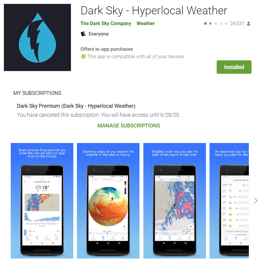 Google pulls down phony Dark Sky app from Play Store