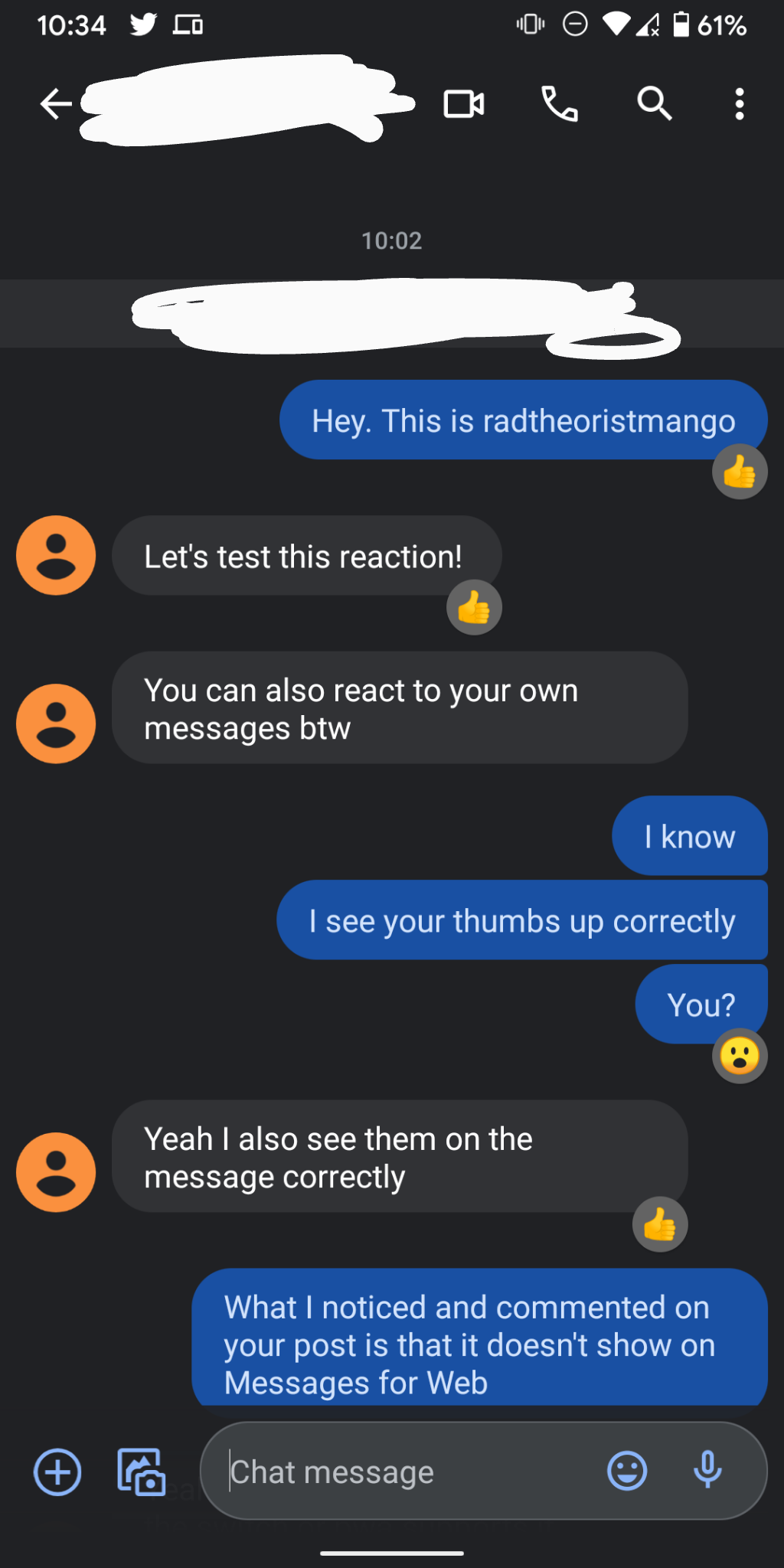 Google expands test for iMessage-like reactions for RCS chats in its ...