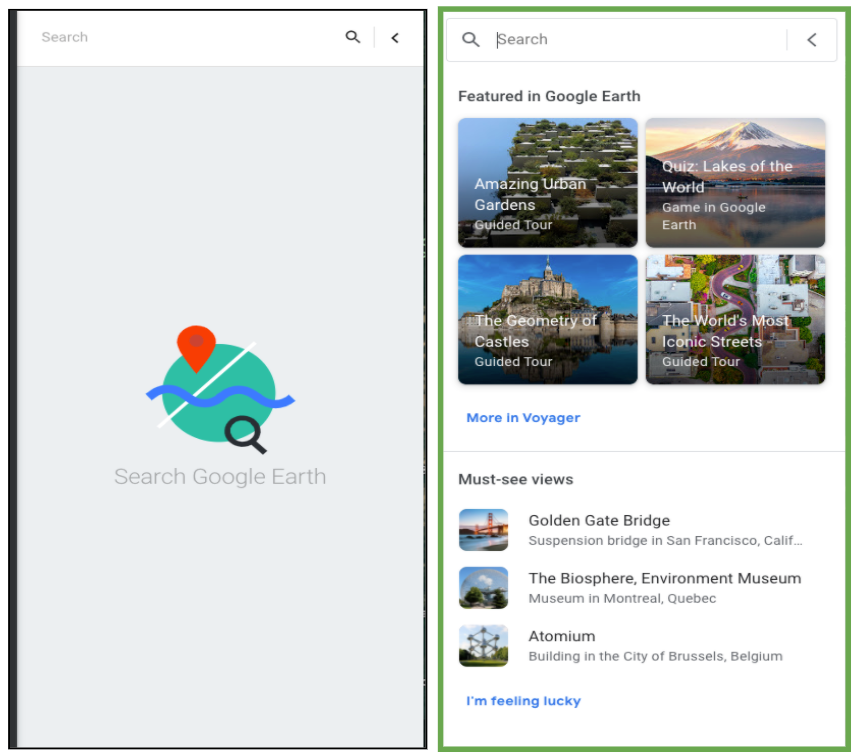 Google Earth has a new search interface that shows featured content ...