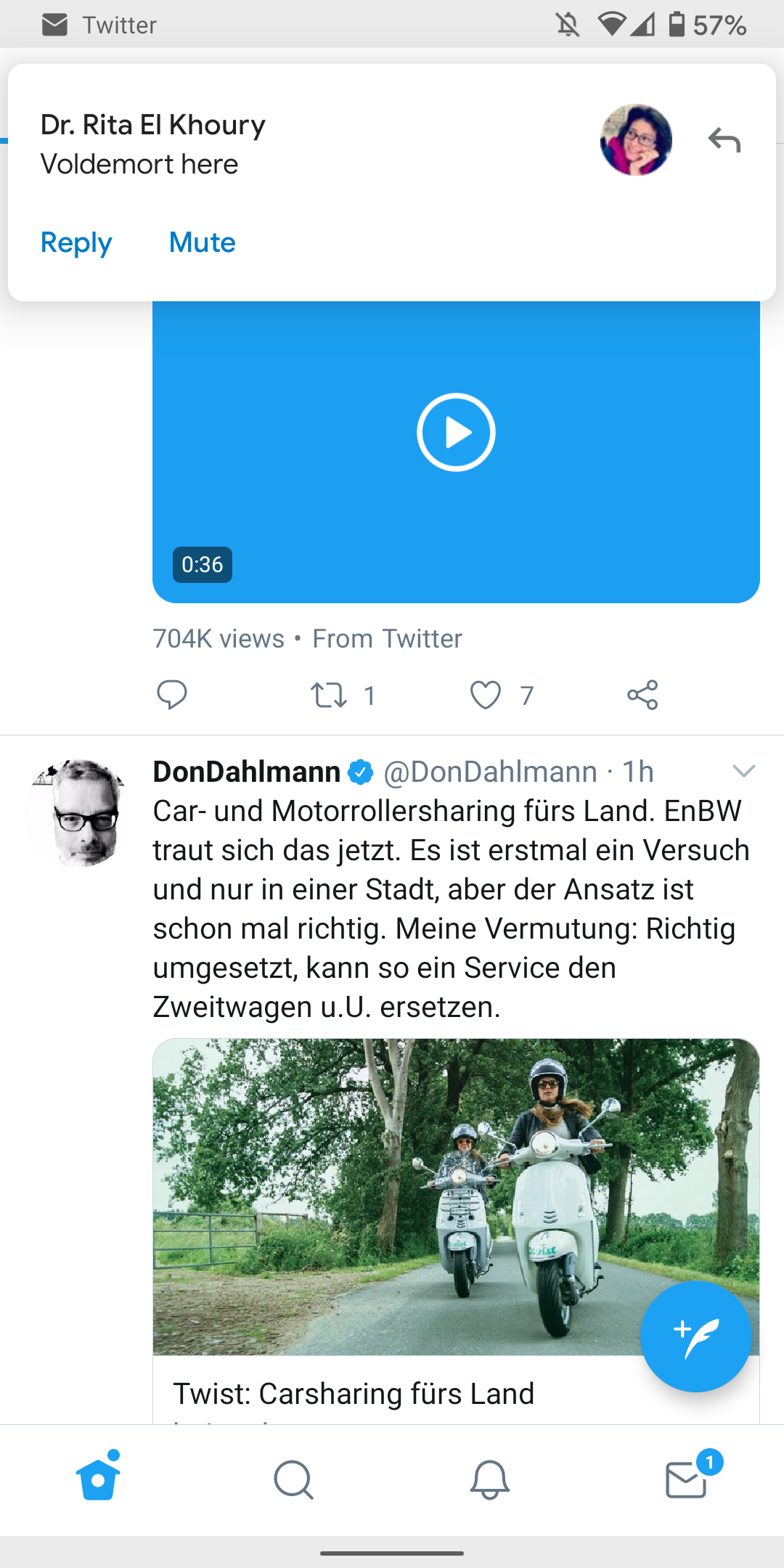 Twitter is testing custom in-app notifications for replies and DMs
