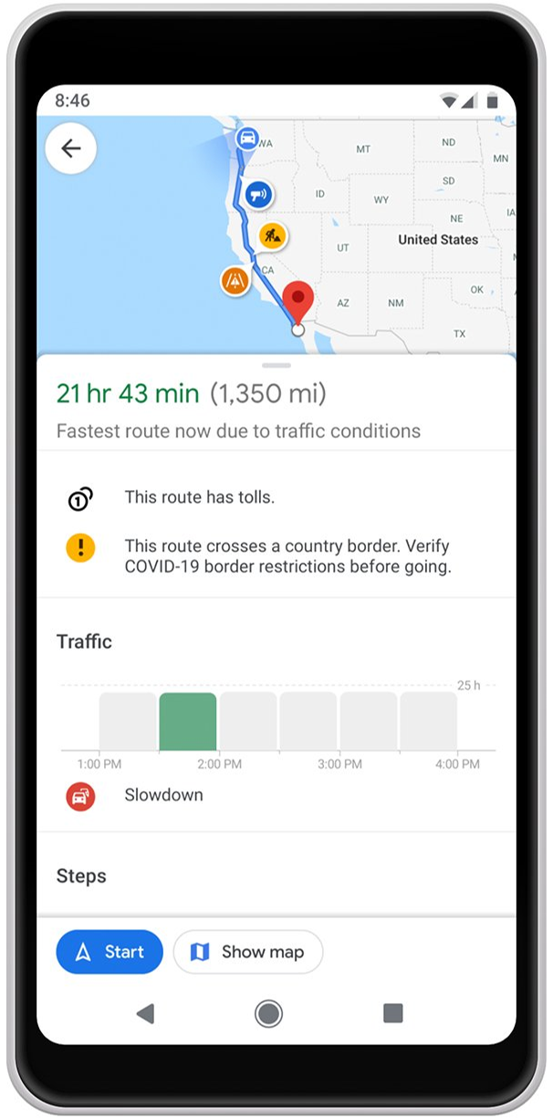 Google Maps starts warning travelers about coronavirus restrictions and ...
