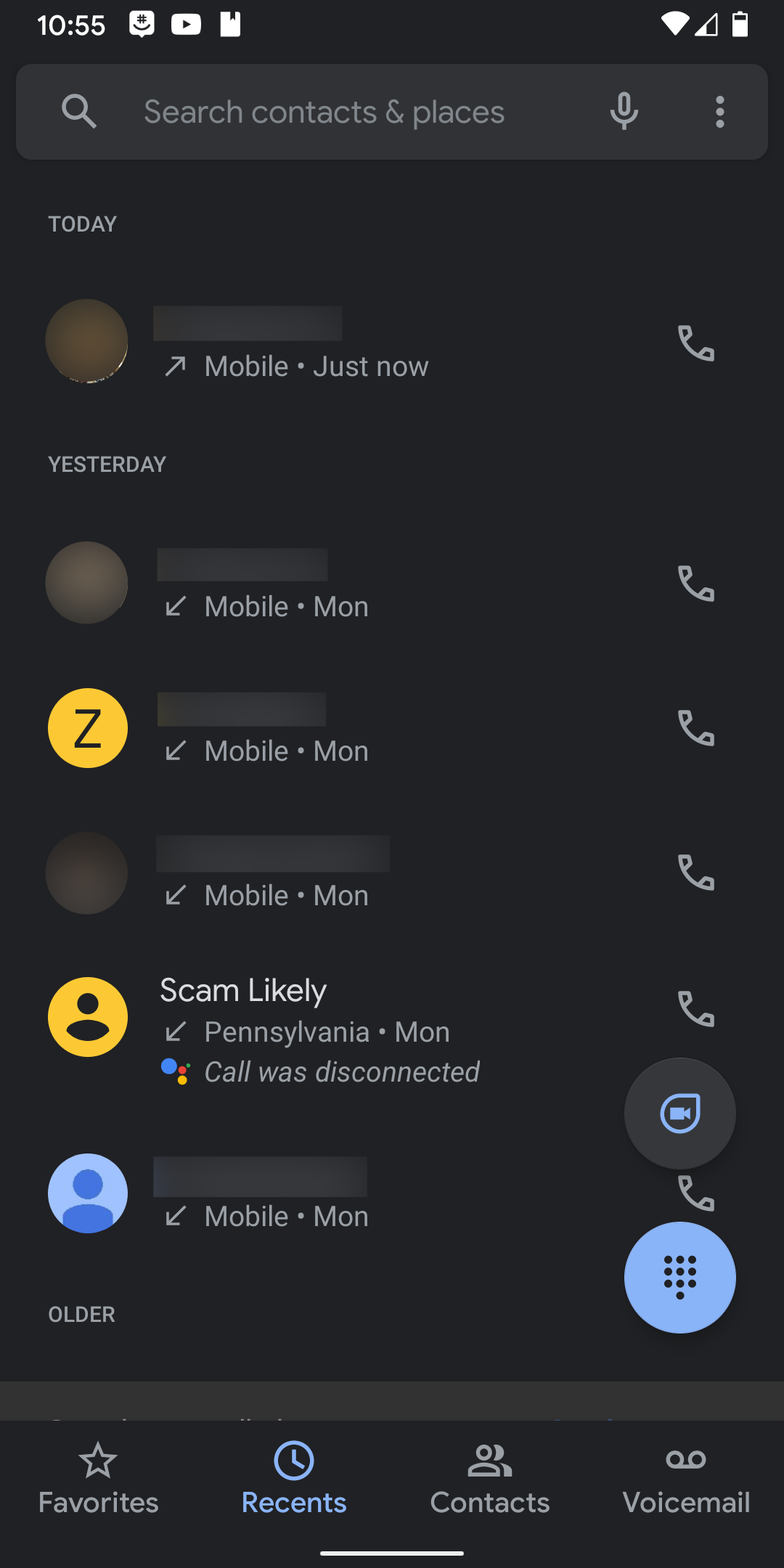 Google Phone apps adds prominent Duo button in your contacts