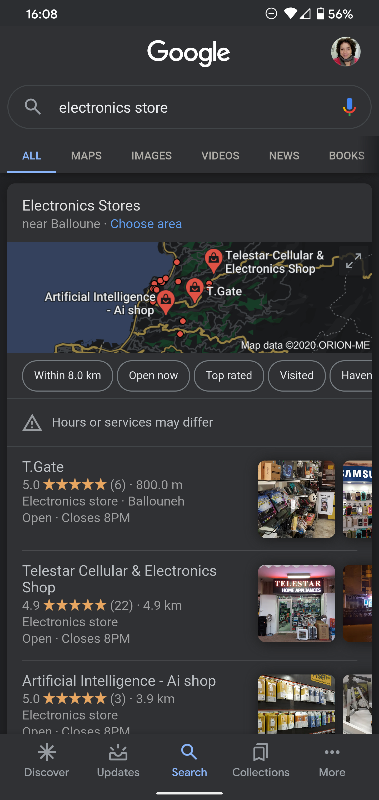 Get a tease of Google Maps dark mode inside the Google app