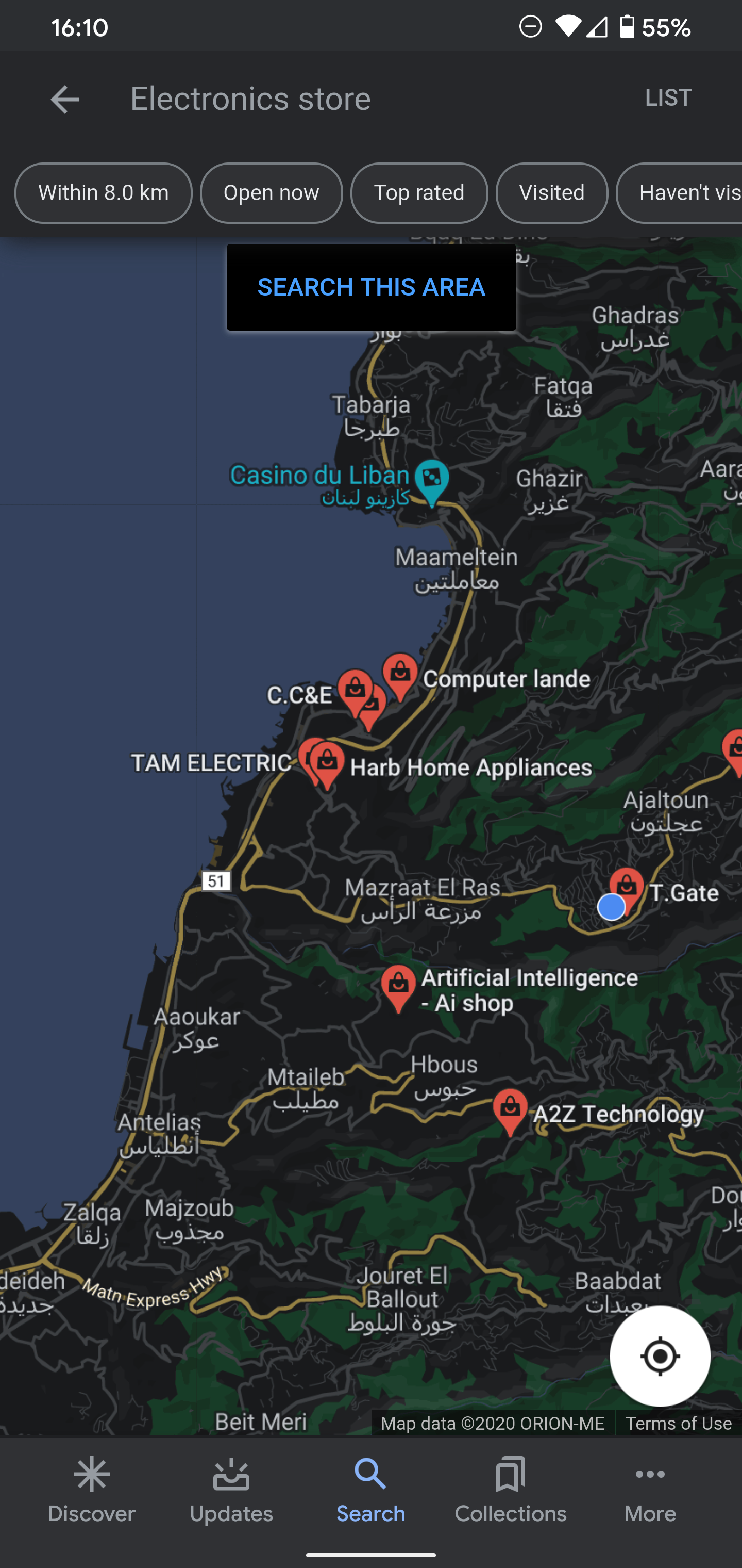 Get a tease of Google Maps dark mode inside the Google app
