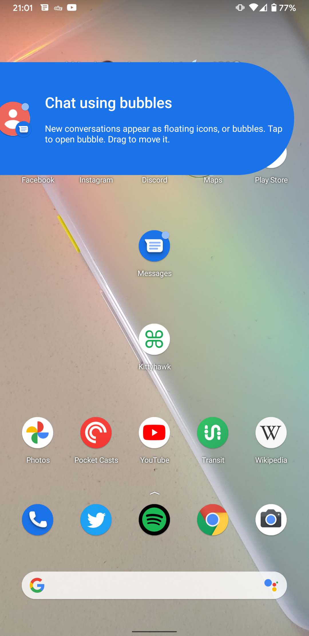 Google Messages adopts bubble notifications for Android 11 Beta users