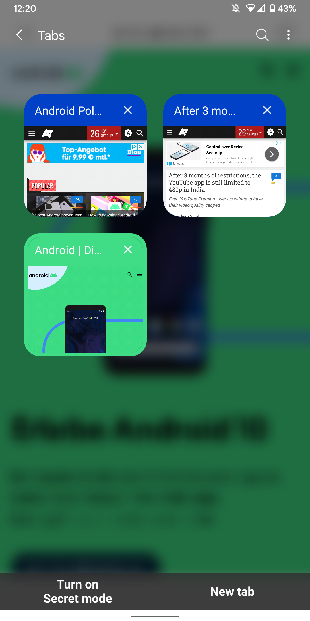 Samsung Internet 12.1 adds grid layout for tab switcher, improved ...