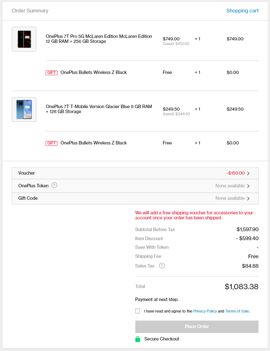 Grab a OnePlus 7T Pro 5G McLaren and another 7T for $999 ($400 off)