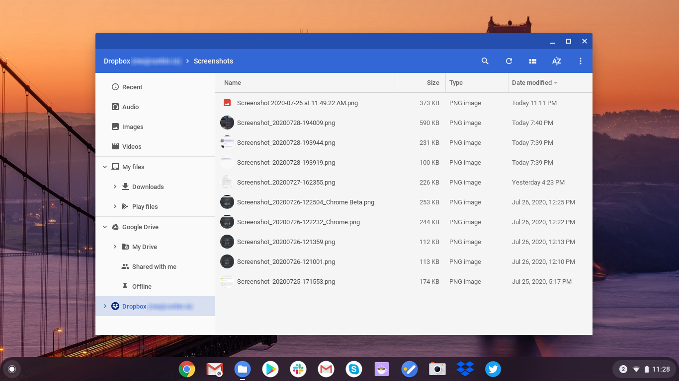 Dropbox documents are now accessible from the Chrome OS file manager