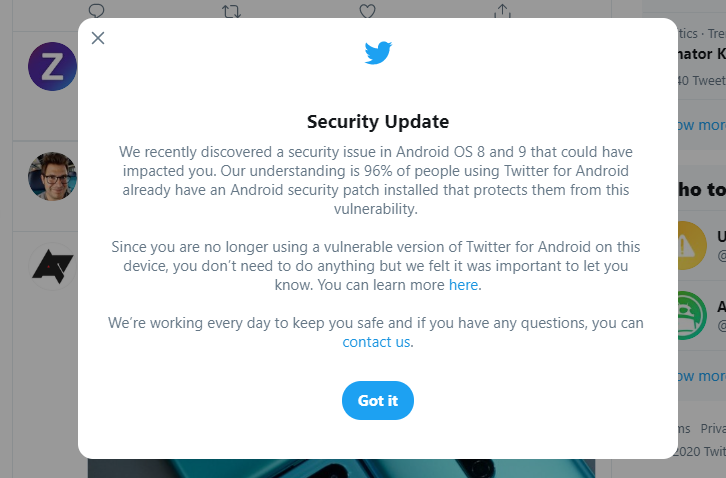 Twitter finally gets around to patching Android app security hole... 22 ...