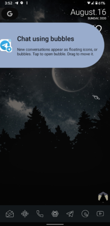 Telegram now works with Android 11's chat bubbles