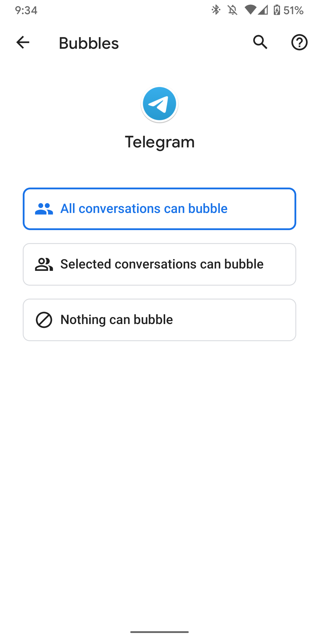 Telegram now works with Android 11's chat bubbles