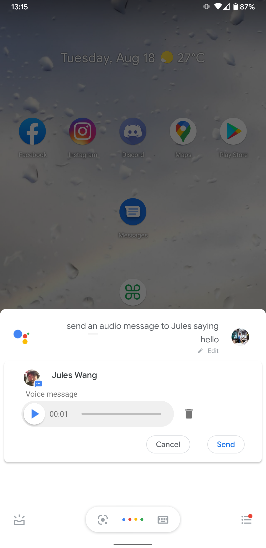 You can now use Assistant to send audio clips in Google Messages hands-free