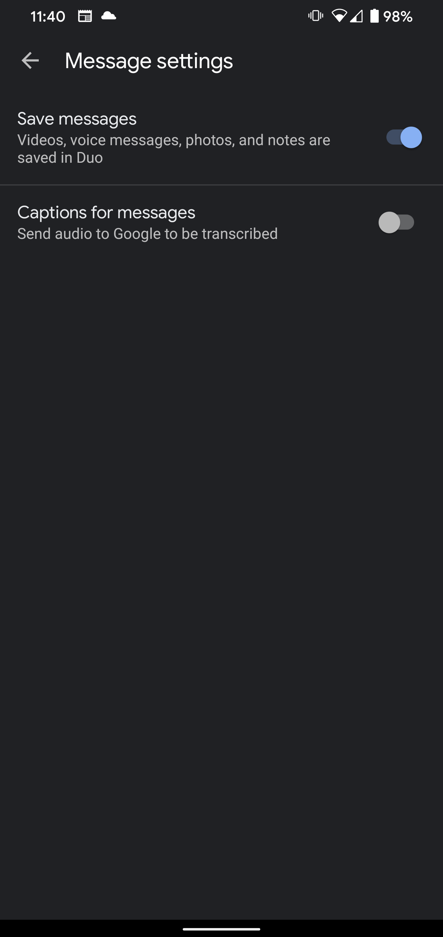 Google Duo's captions for audio and video messages are rolling out