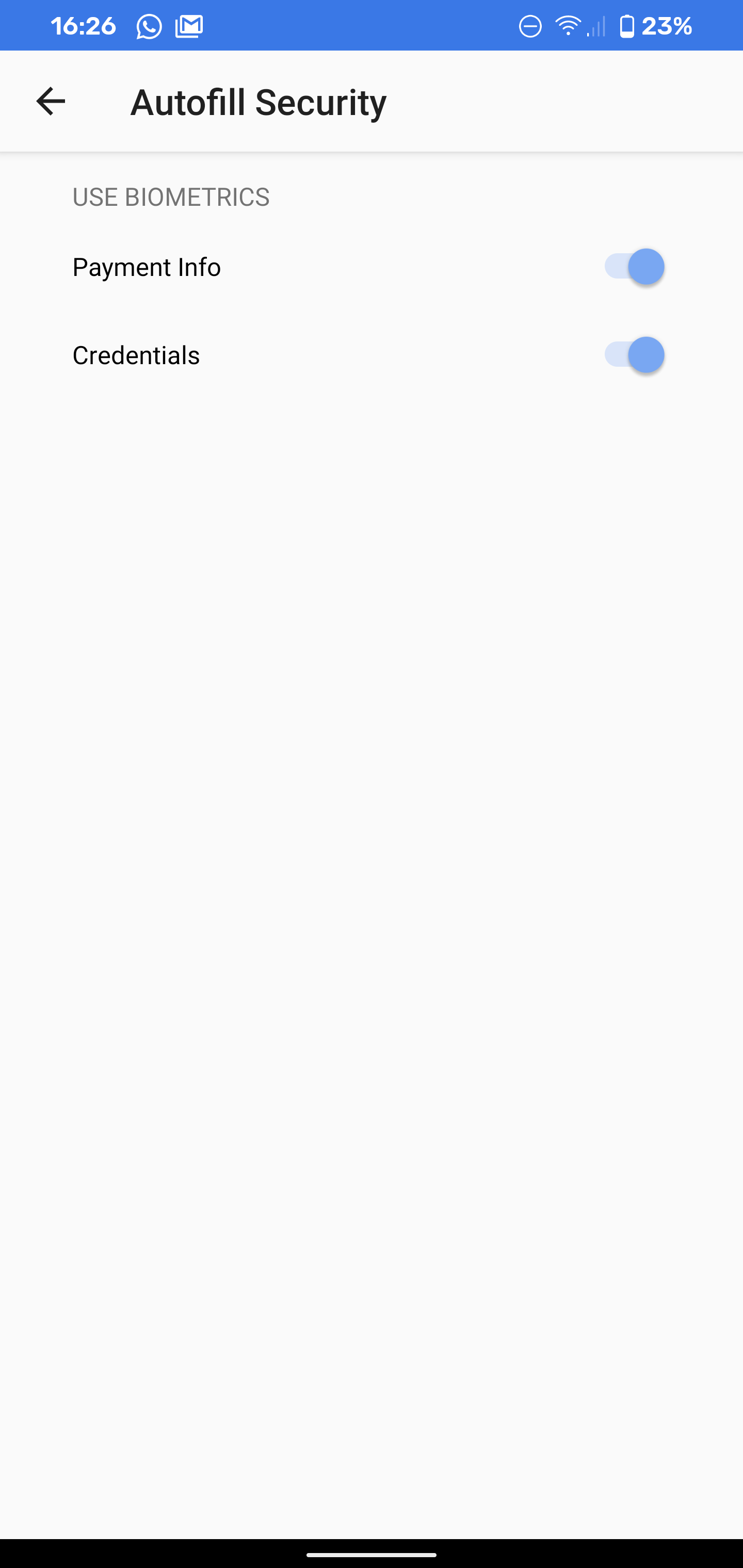 You can now sync your Google Autofill settings across your devices