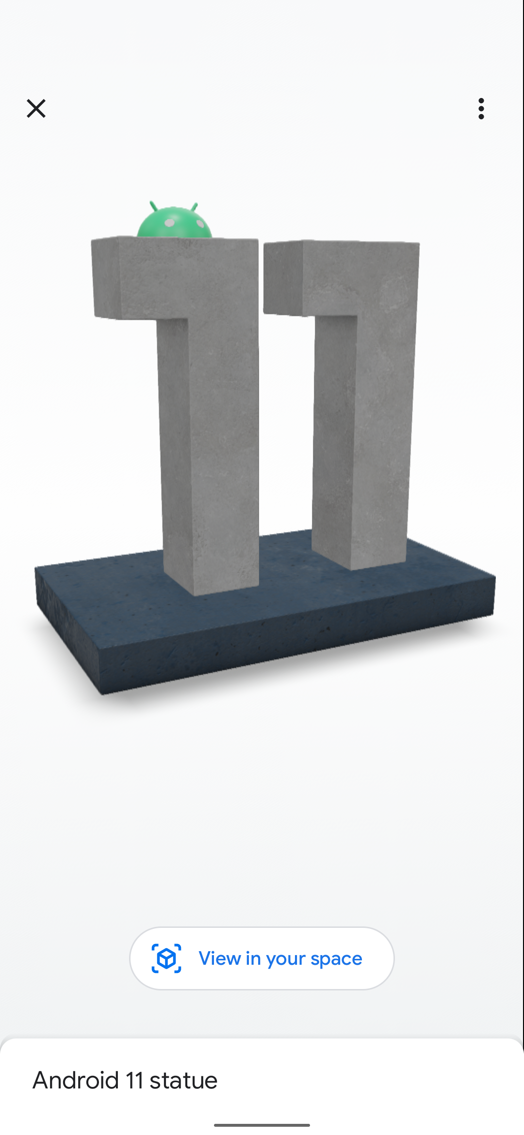 Boring-up your living room with Google's Android 11 statue, now in AR