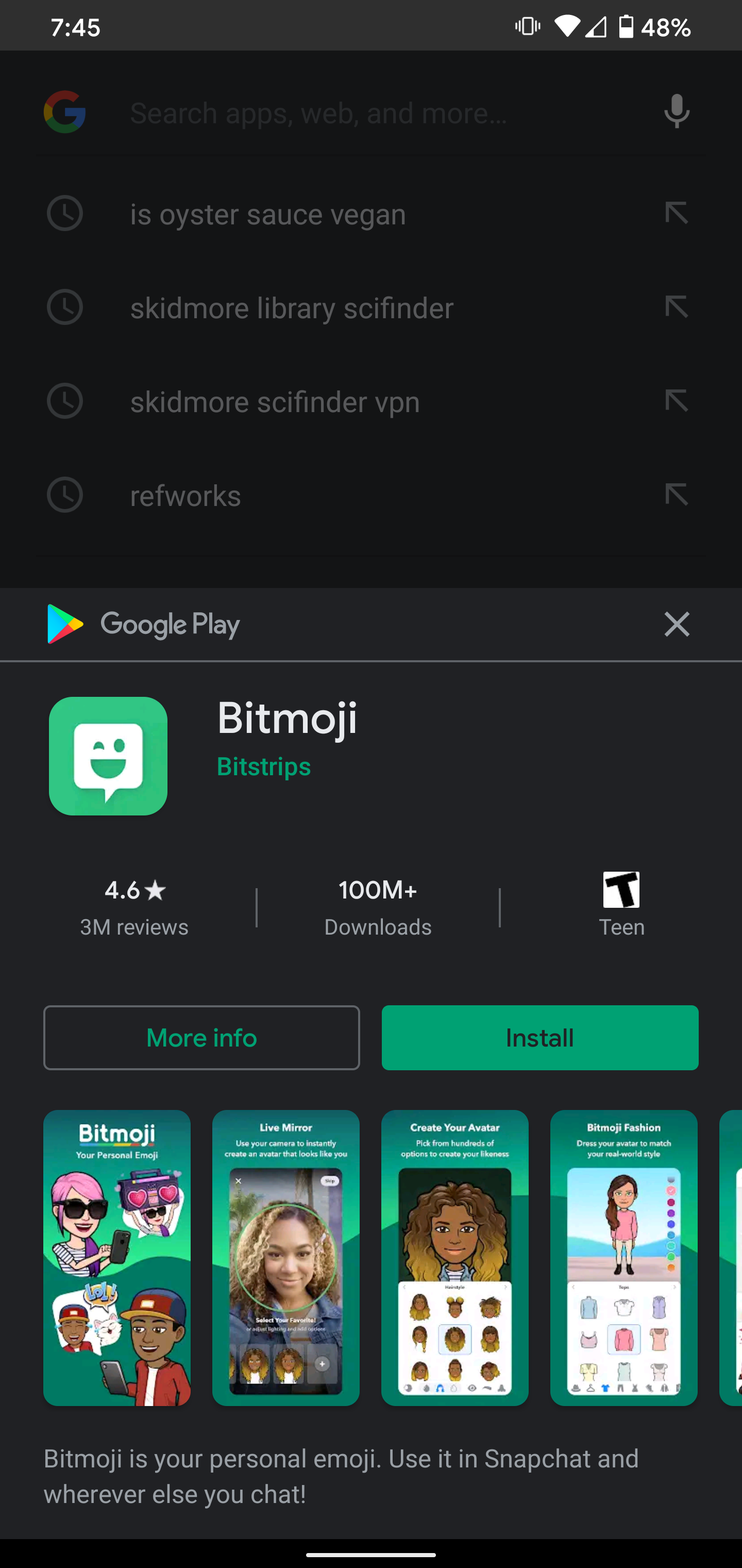Gboard will nudge you to install the Bitmoji app in new test