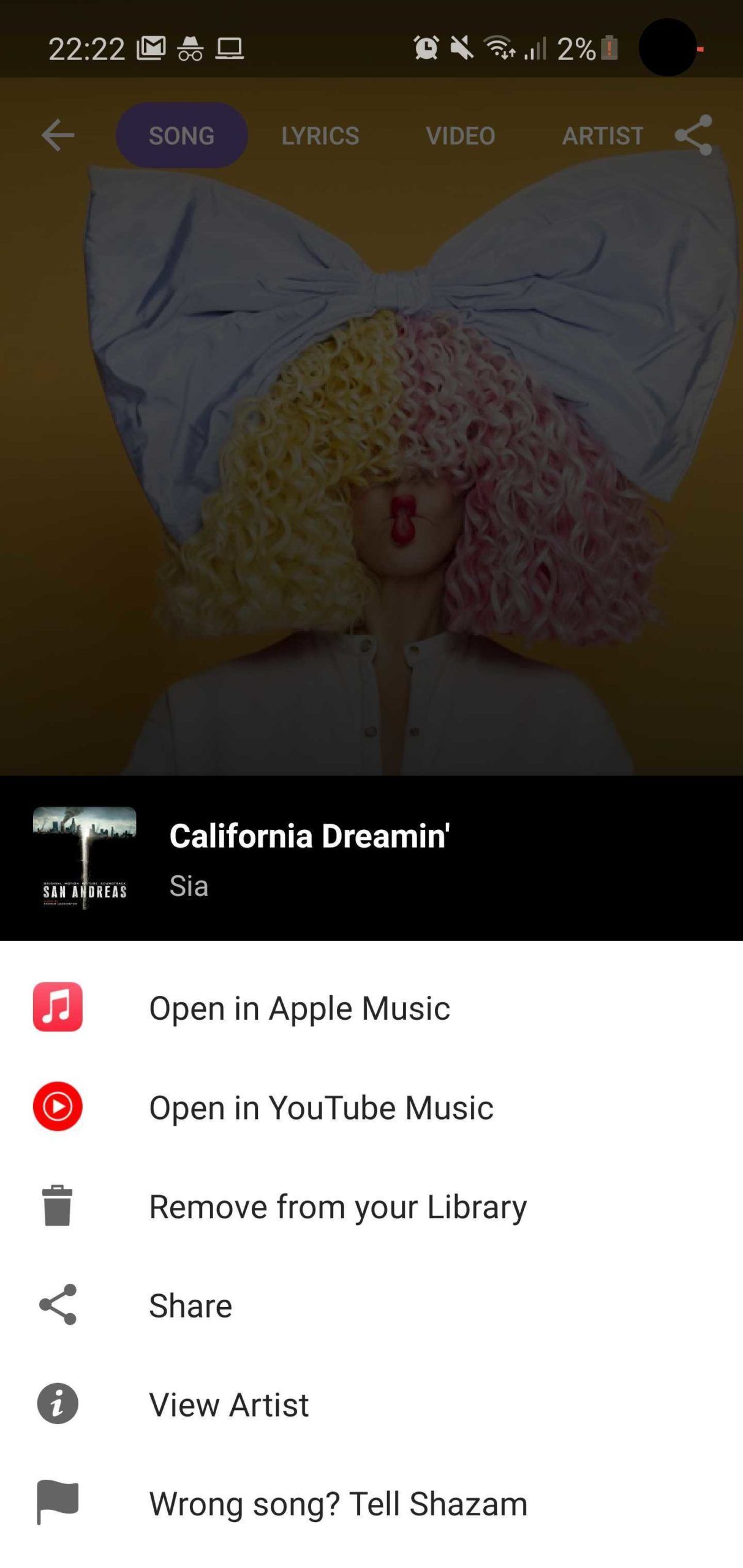 Shazam now lets you listen to identified songs in YouTube Music