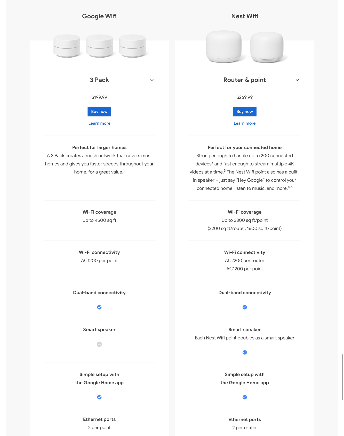 Google silently launches new Wifi mesh router for $100, 3-pack for $200