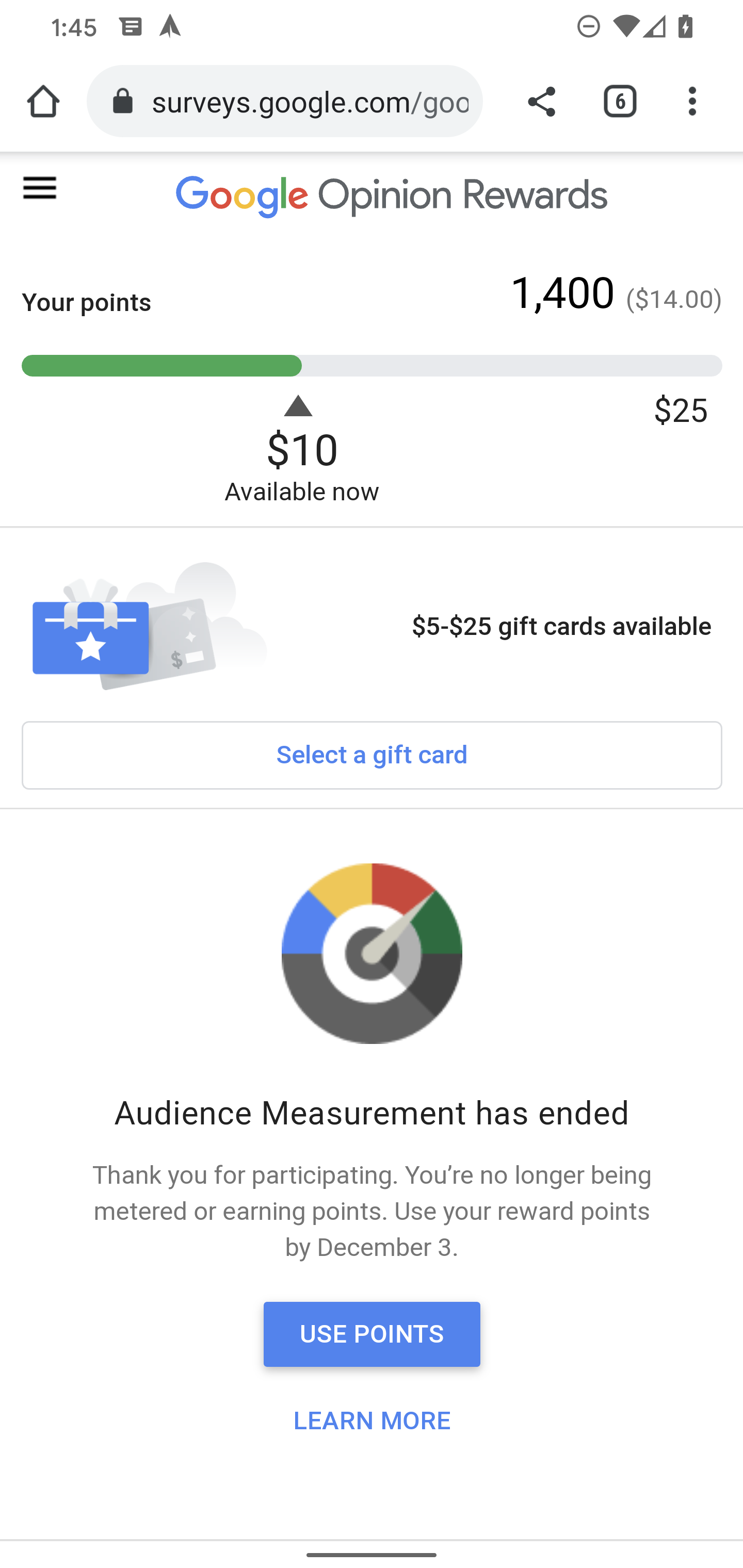 Google's Screenwise Meter app and its rewards program are now dead