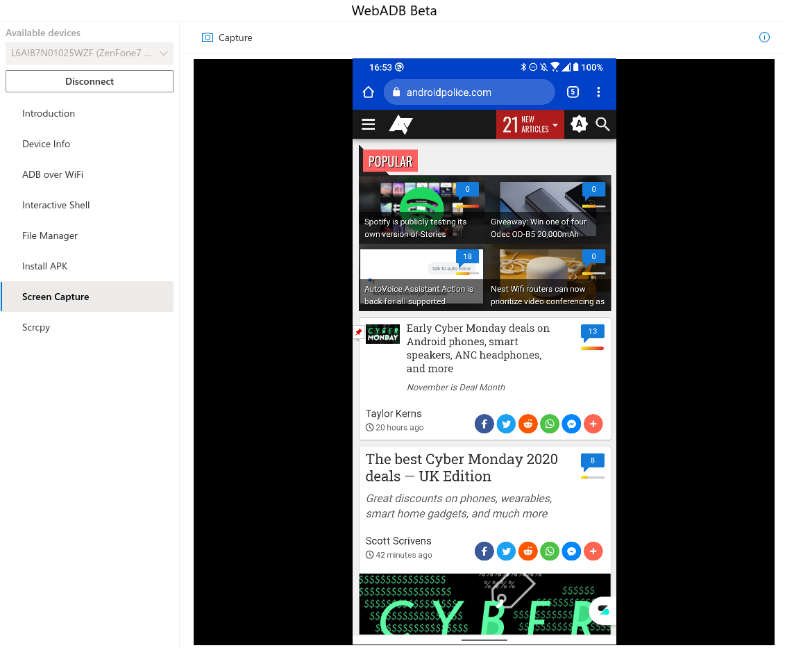 How to run ADB shell commands via your browser without installing drivers