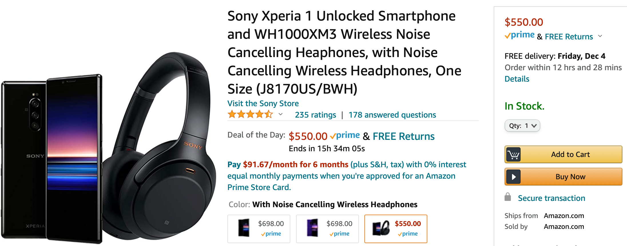 Snag a Sony Xperia 1 and a pair of XM3 noise-cancelling headphones for ...