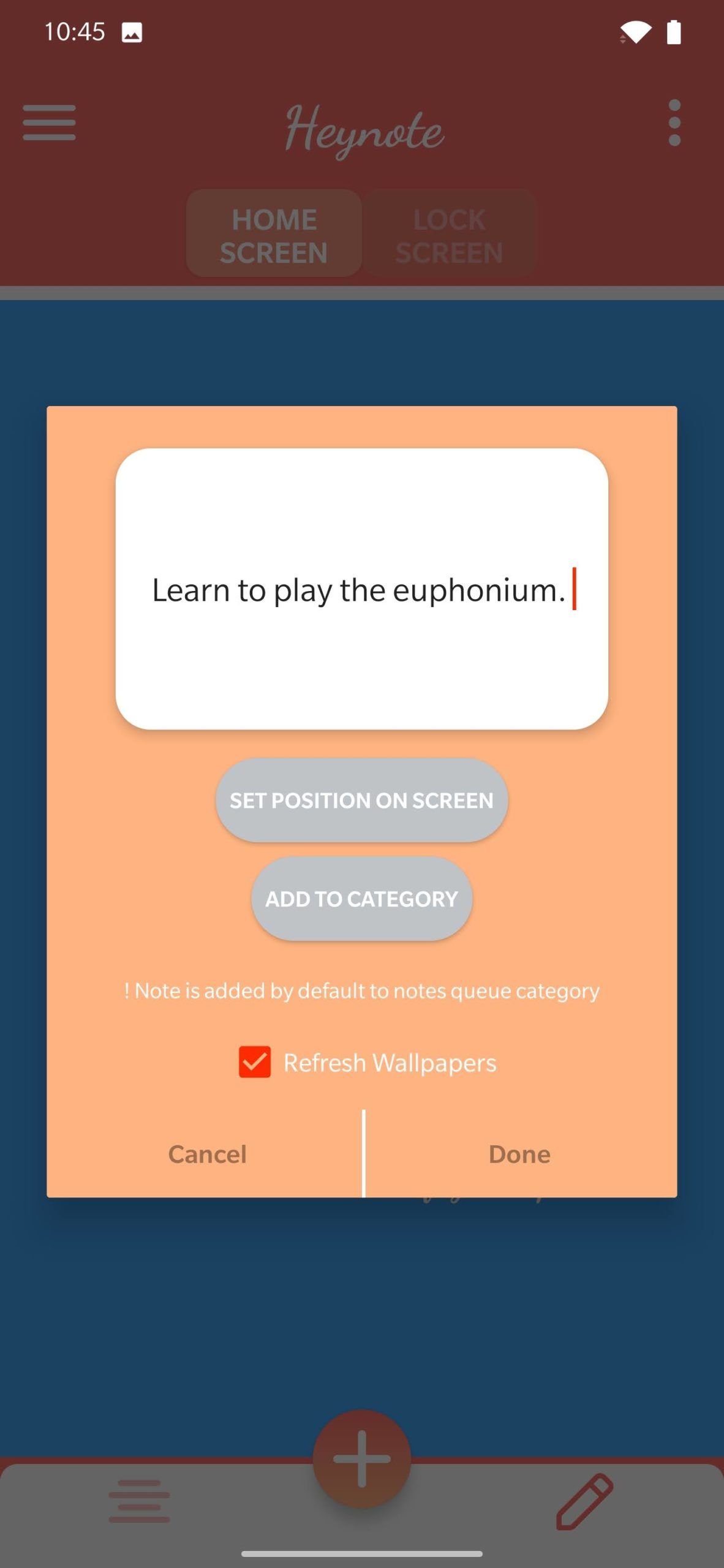 Heynote turns your wallpaper into a personalized to-do list