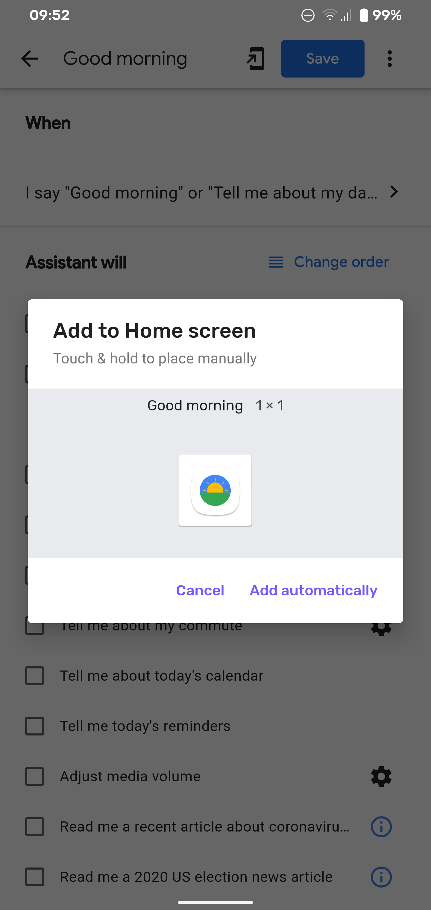 Google Home routines can finally be pinned as homescreen shortcuts