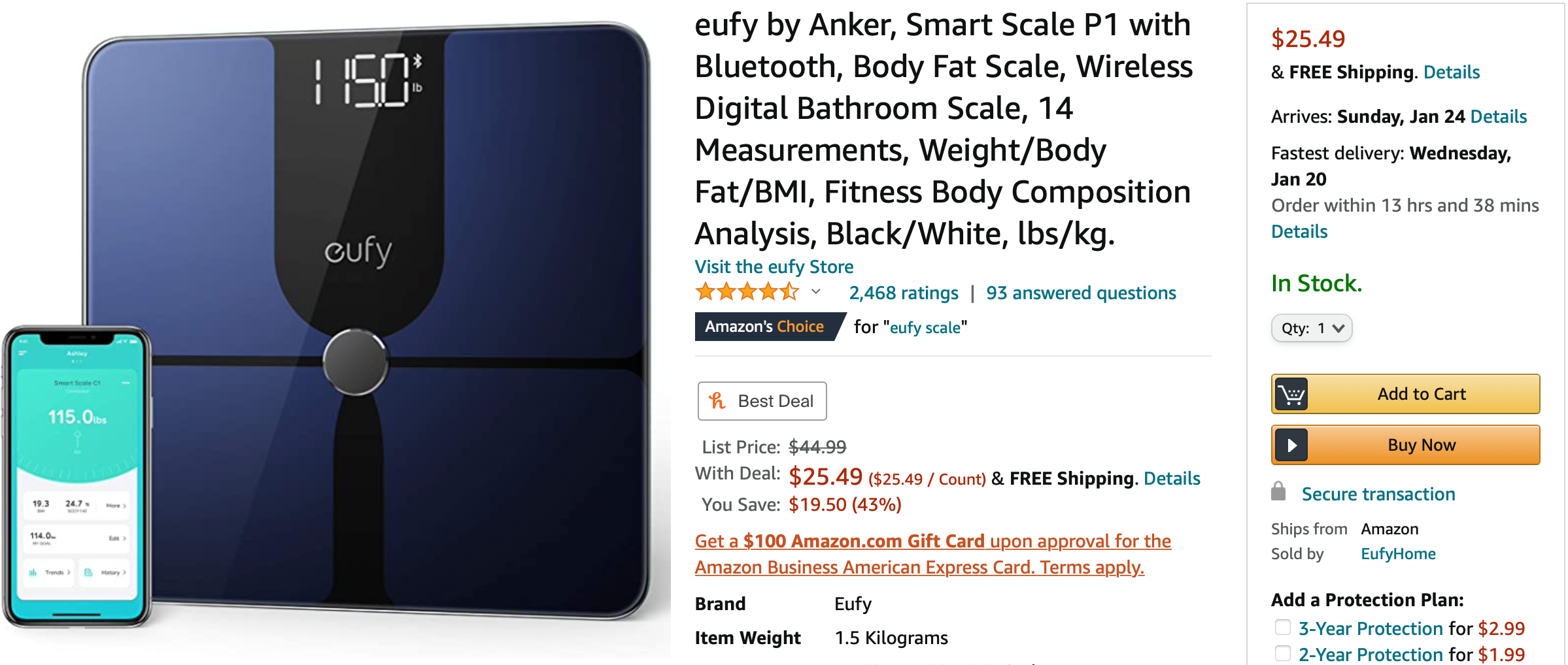 Get Eufy's Smart Scale P1 for just $25, its lowest price ever ($20 off)