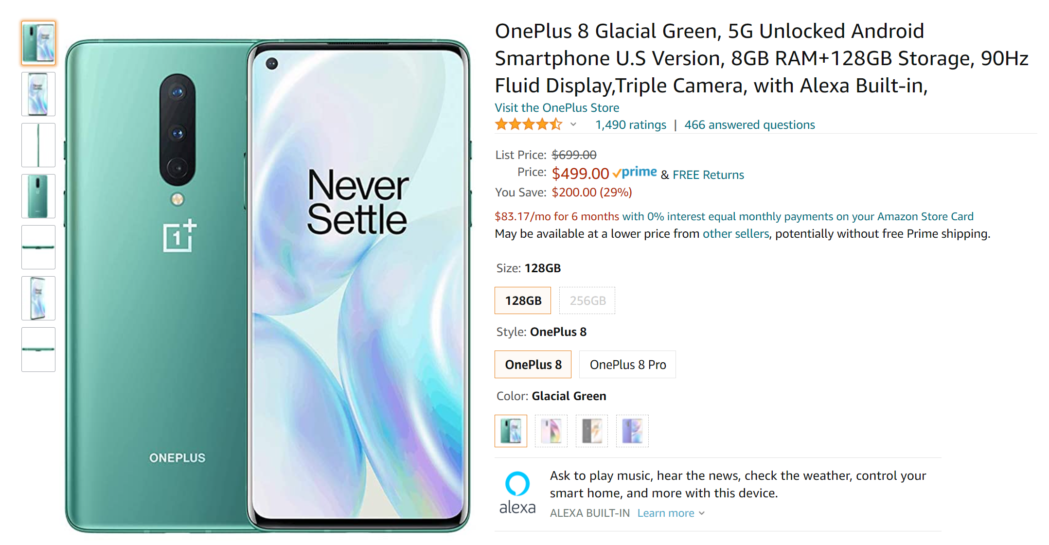Grab a OnePlus 8 for just $499 ($200 off) and get a free pair of earbuds