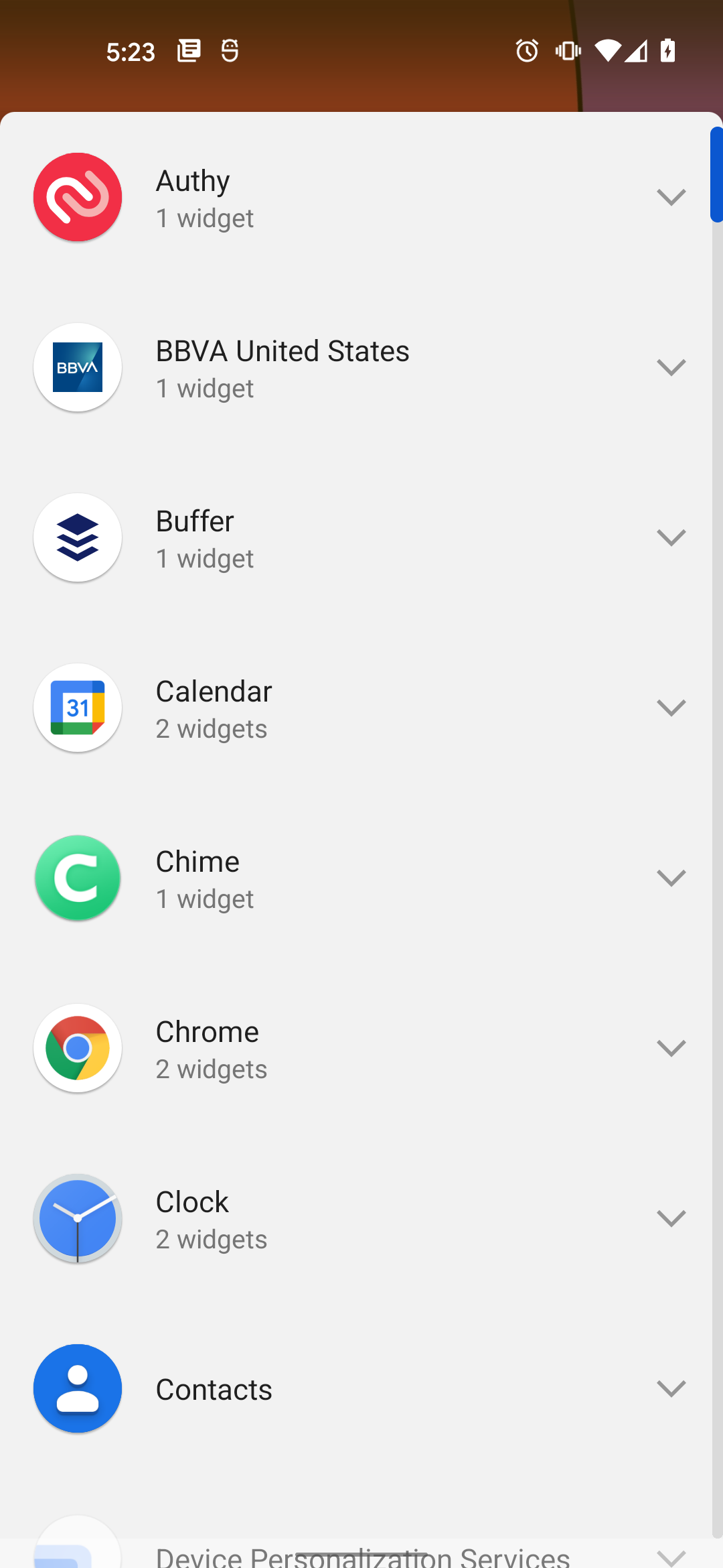 Pixels on Android 12 DP2 have a new, more compact widget picker