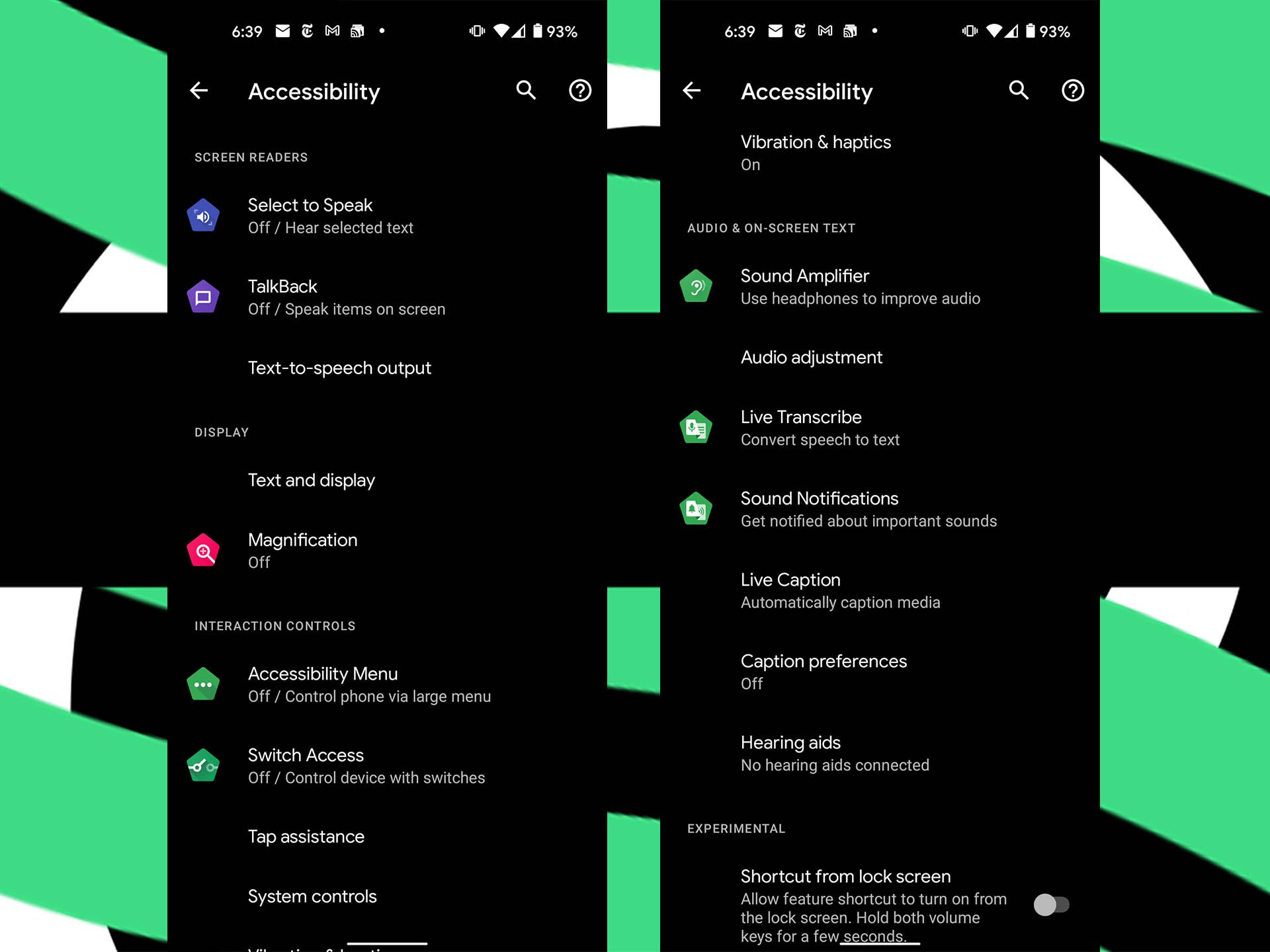 Android 12 DP2 cleans up accessibility menu