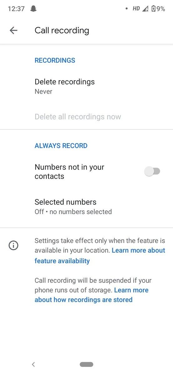Google Phone app can now record calls from unknown numbers automatically