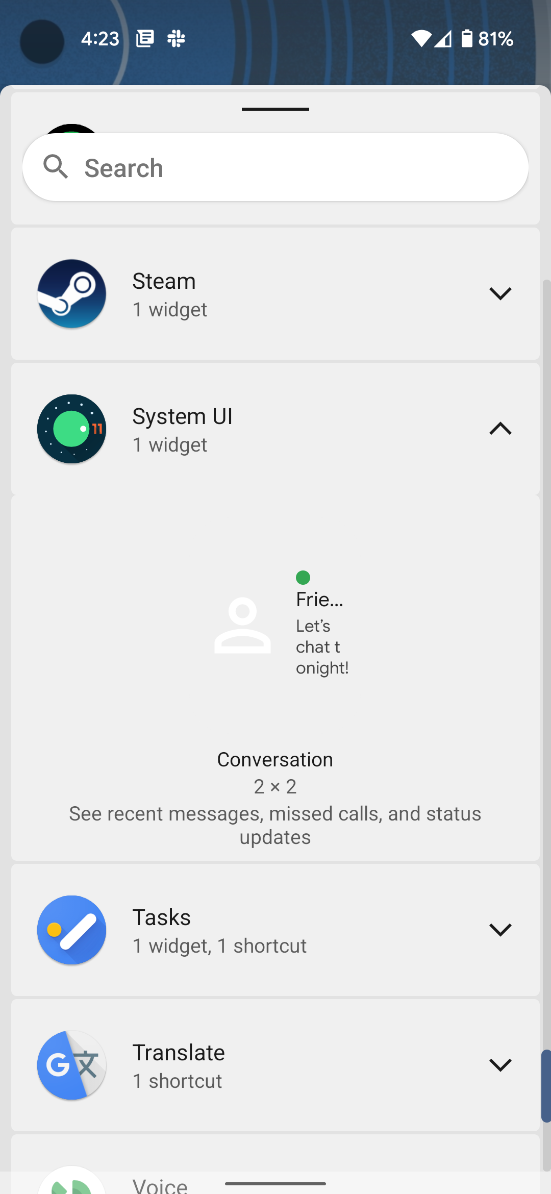 Android 12's hidden conversation widget finally shows up for some in DP3