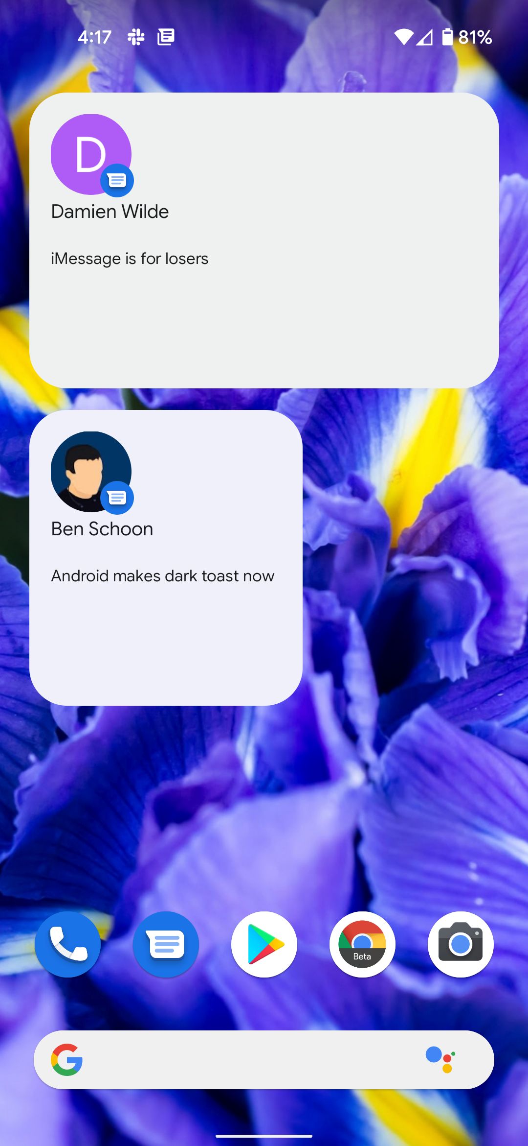 Android 12's hidden conversation widget finally shows up for some in DP3