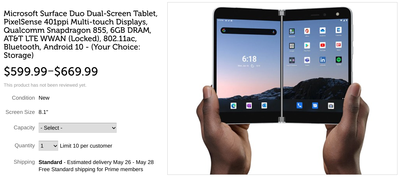 Microsoft's folding Surface Duo is cheaper than the Pixel 5 today