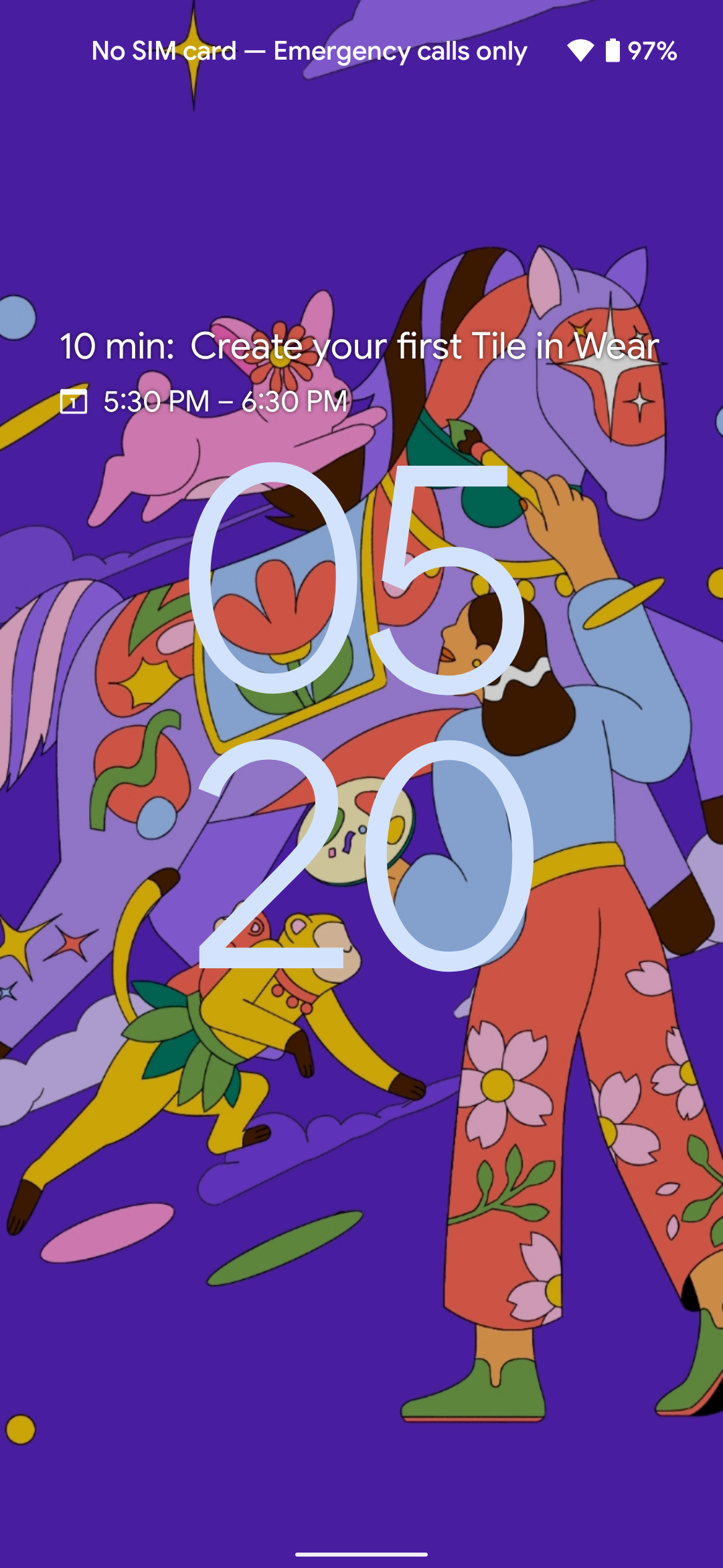 Android 12 has a huge clock